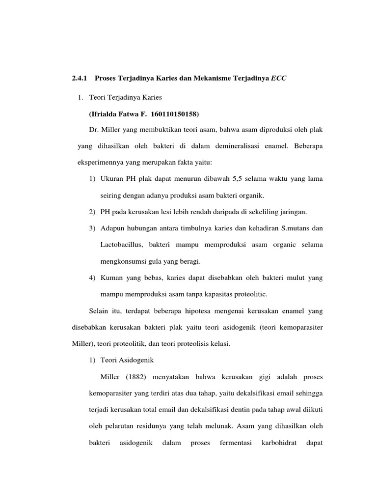 2.4.1 Patogenesis Karies | PDF