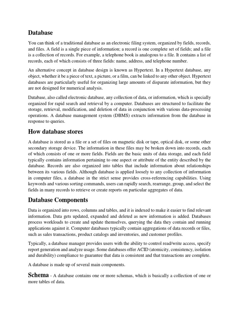 Database | Download Free PDF | Databases | Relational Database