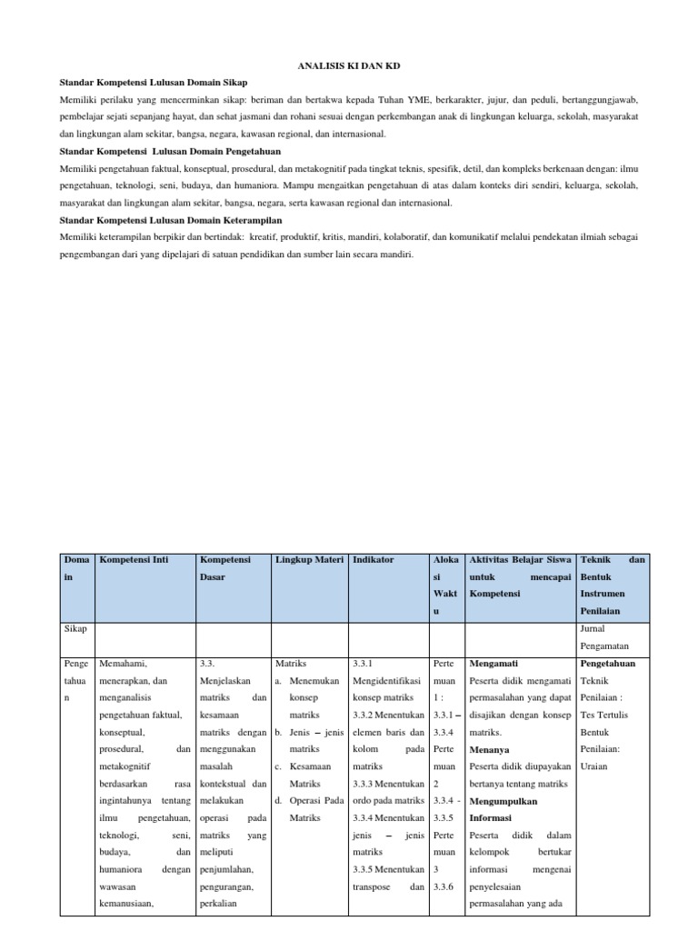 ANALISIS MATRIKS | PDF