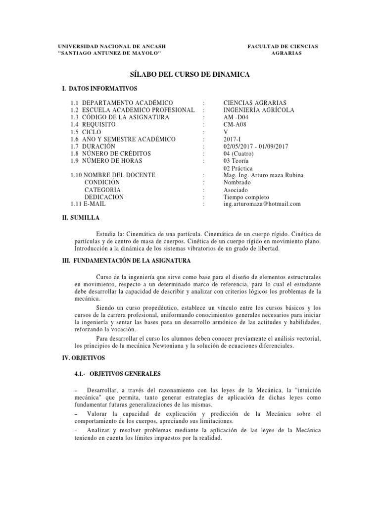 2017 1 Am d04 2 06 03 Mra001 Dinamica PDF | PDF | Movimiento (física) | Cinemática