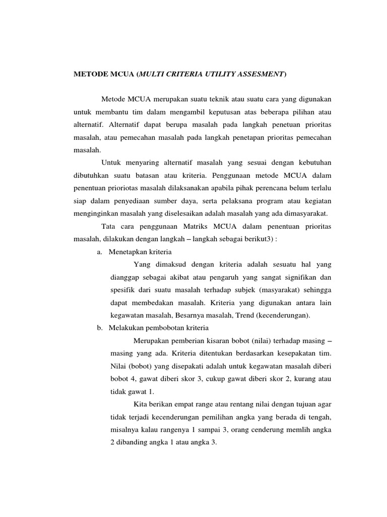 Metode Mcua | PDF