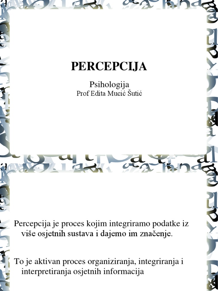 Percepcija 2013 | PDF