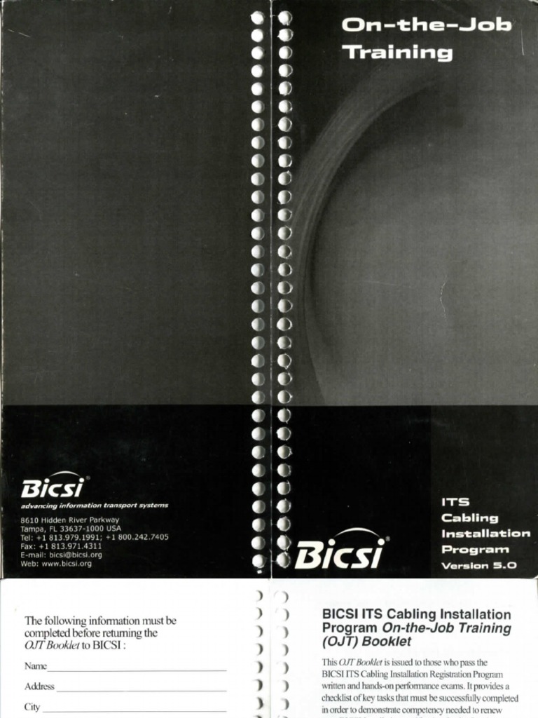 Bicsi On The Job Training | PDF