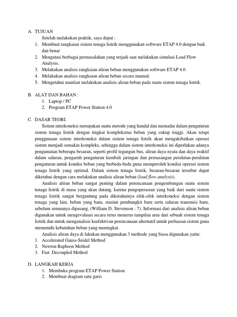 Laporan Load Flow Analysis | PDF | Sains & Matematika | Teknologi & Rekayasa