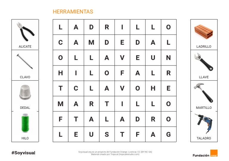 Sopa de Letras Herramientas PDF | PDF