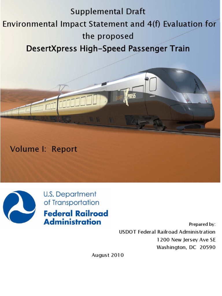 Supplemental DEIS For DesertXpress High-Speed Train | PDF | Rail ...