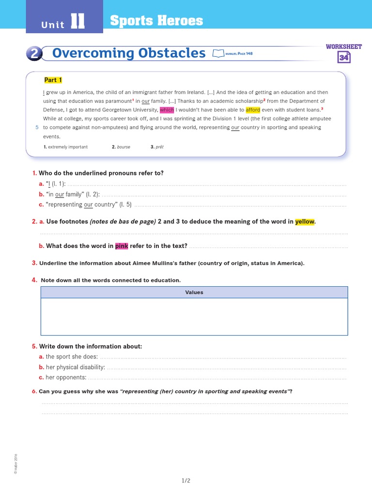 CE Overcoming Obstacles Ws | PDF