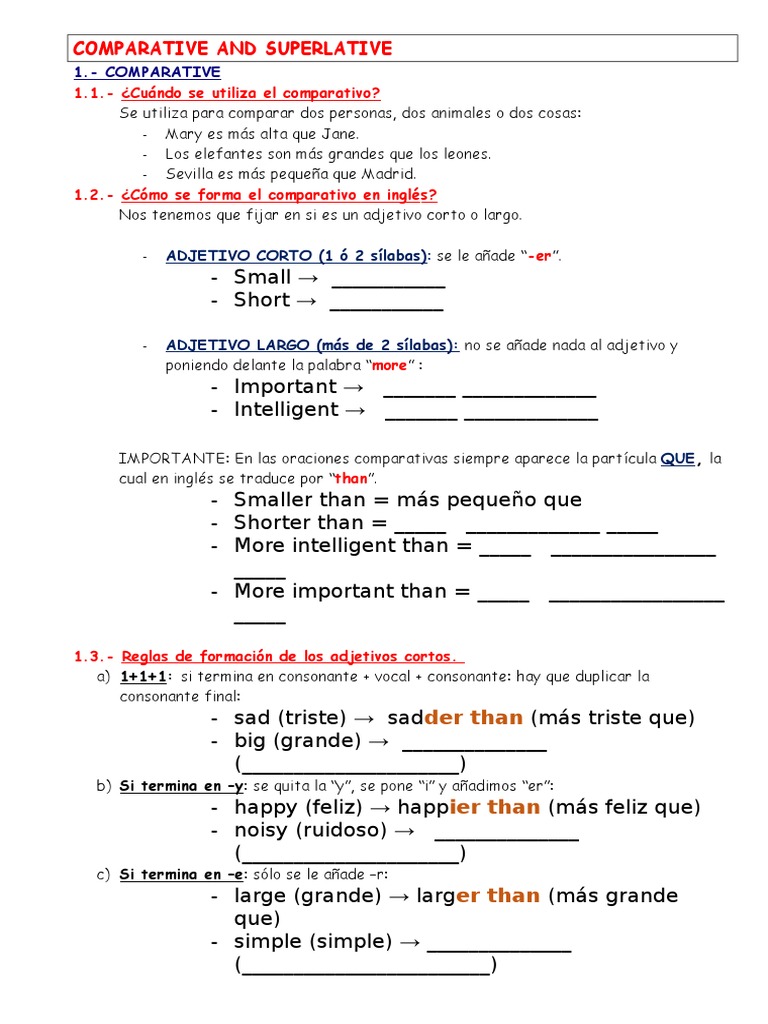 Comparative and Superlative - Level 3 Unit 5 | PDF | Adjetivo | Voz humana