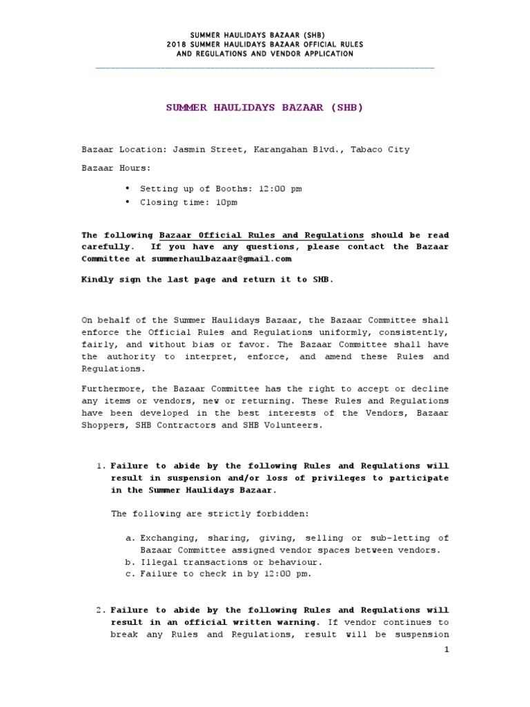 Bazaar Rules/Guidelines | PDF | Government Information | Government