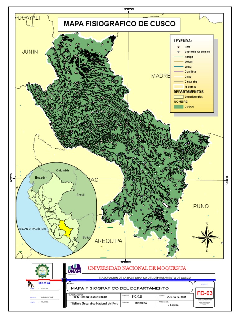 Mapa Fisiografico Del Cusco Oficial Per | PDF