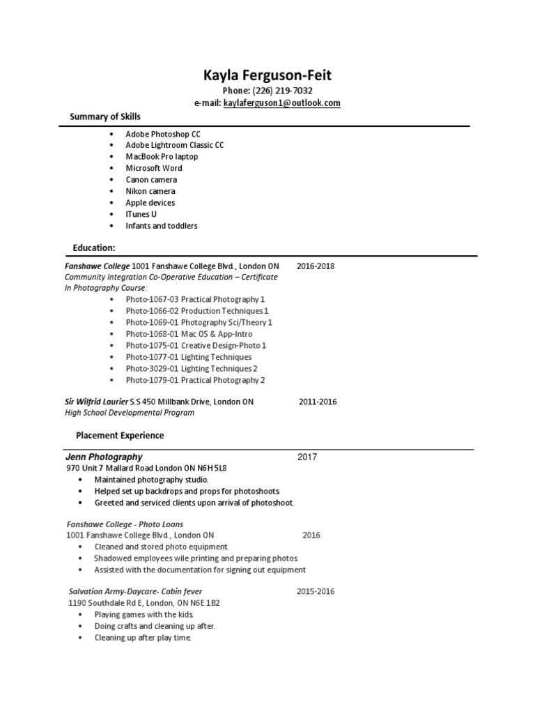 Kayla Ferguson Resume | PDF