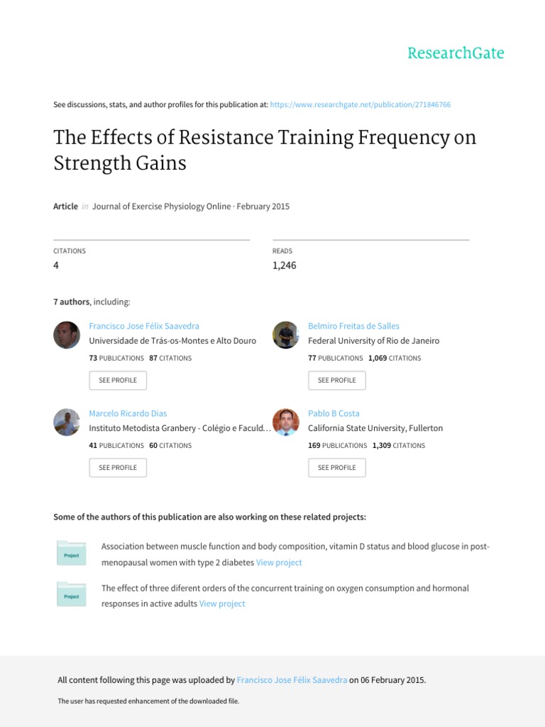 The Effects of Resistance Training Frequency On Strength Gains | PDF ...