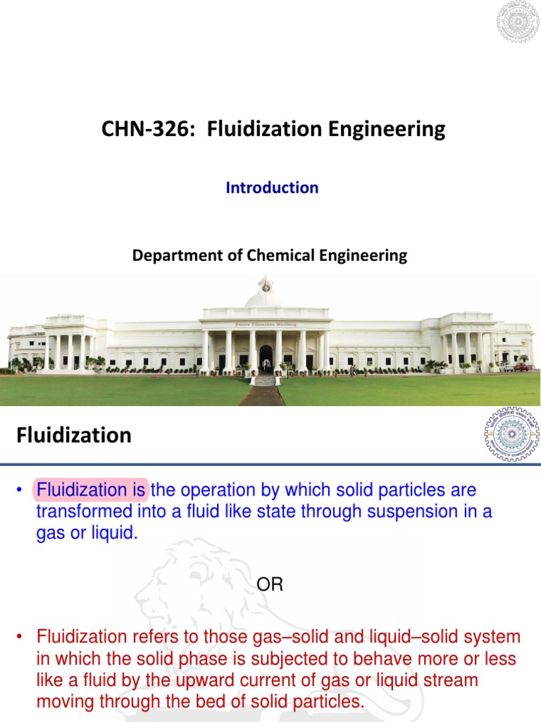 CHN-326: Fluidization Engineering: Department of Chemical Engineering ...