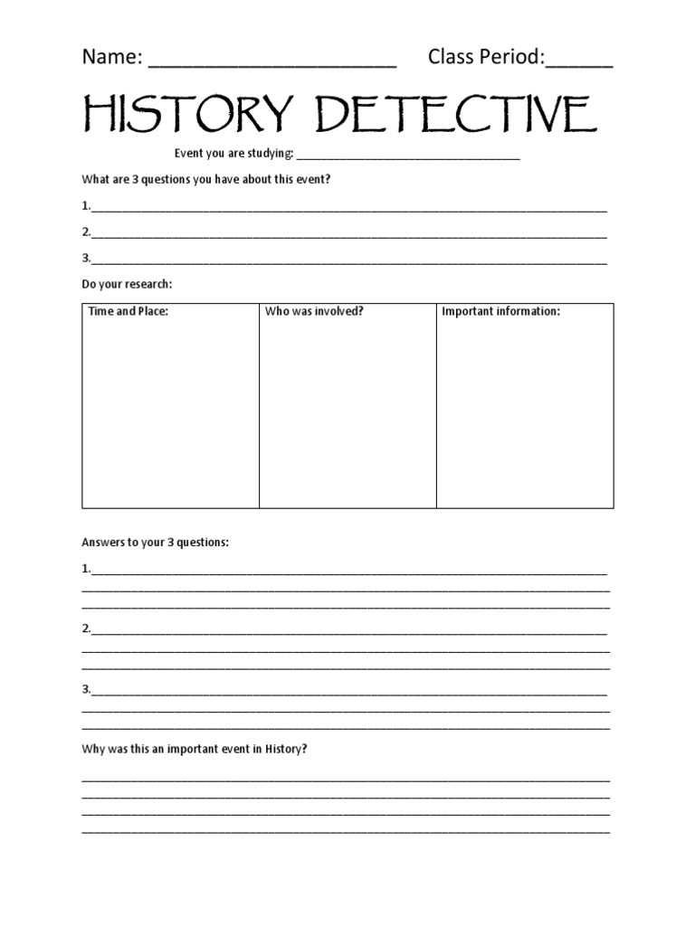Detective Worksheet | PDF