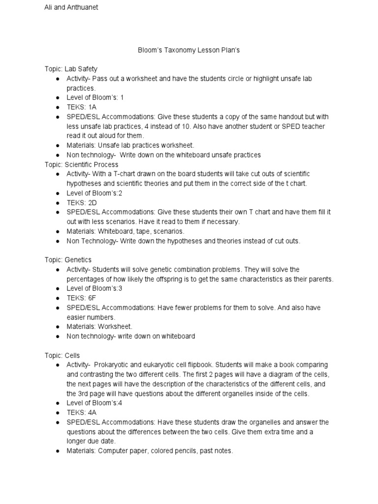 Blooms Taxonomy | PDF | Photosynthesis | Biology