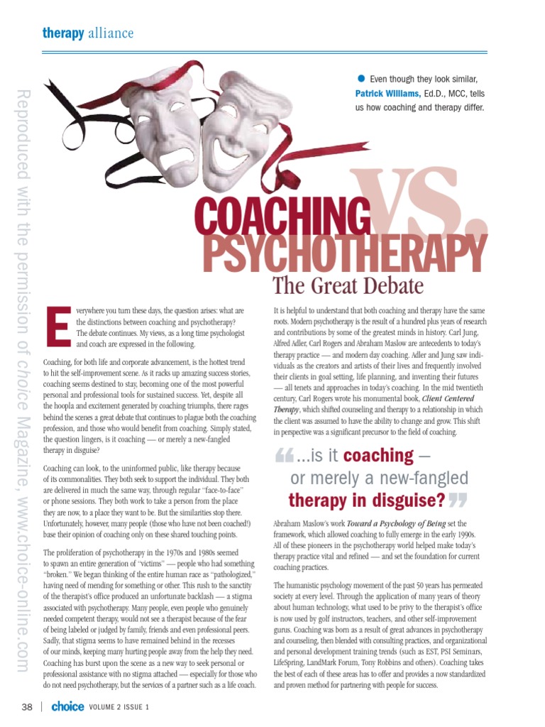 Coaching Vs Psychology The Great Debate | PDF | Psychotherapy | Emergence