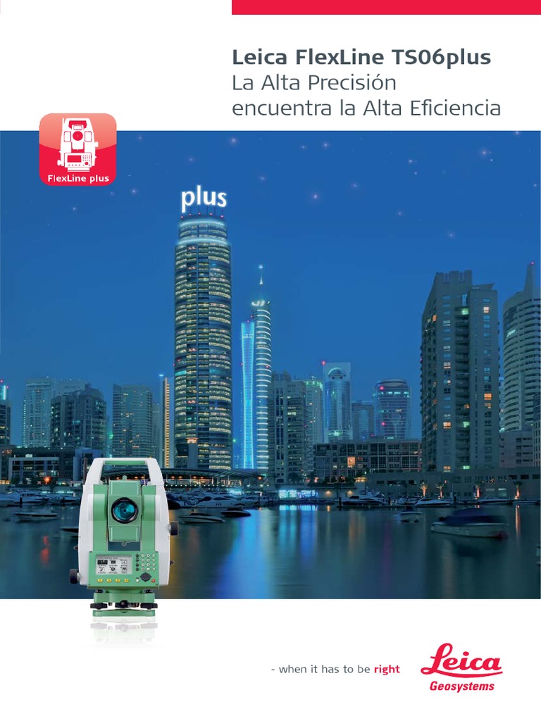 Ficha Tecnica Estacion Total Leica Ts06 | PDF | Medición | USB