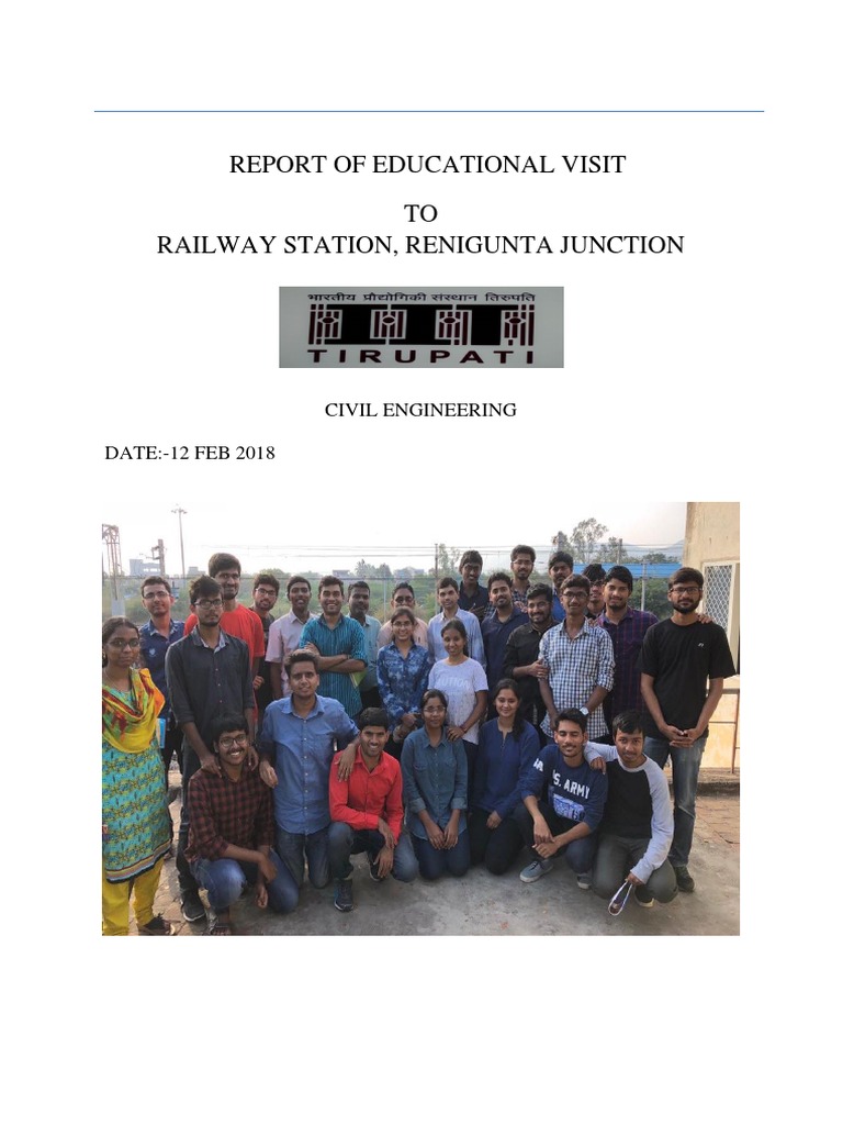 Report of Educational Visit TO Railway Station, Renigunta Junction ...