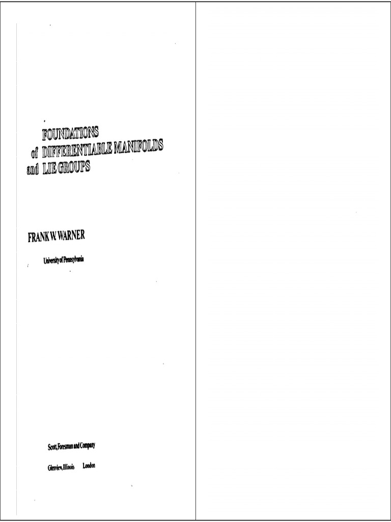Foundations of Differentiable Manifolds and Lie Groups | PDF