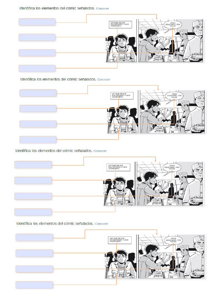 Identificar Los Elementos Del Comic | PDF | Dibujos animados