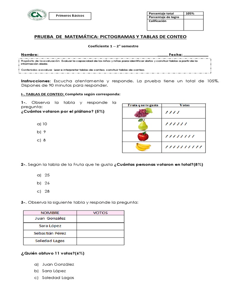 Pruebq Tablas de Conteo Corregida | PDF | Deportes | Ocio