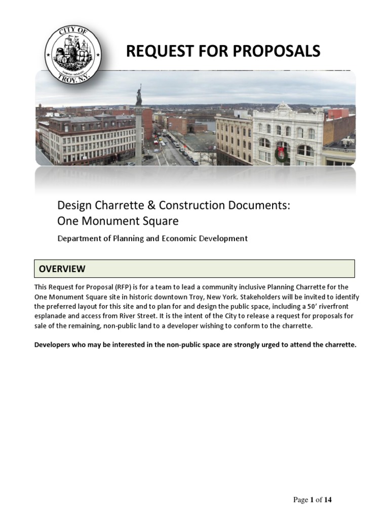 RFP-Design Charette-One Monument Square | PDF | Request For Proposal ...