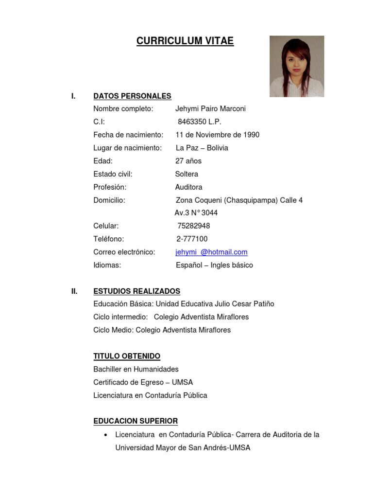 CV | PDF | Contador | Business