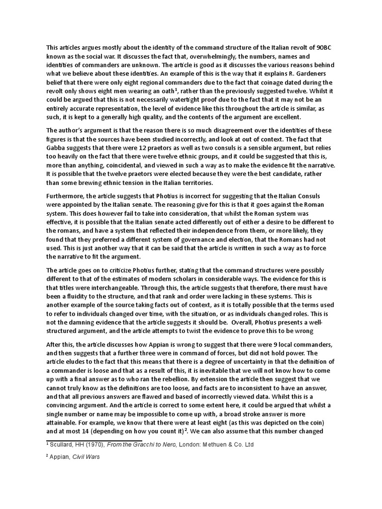Italian Social War | Download Free PDF | Reason | Epistemology