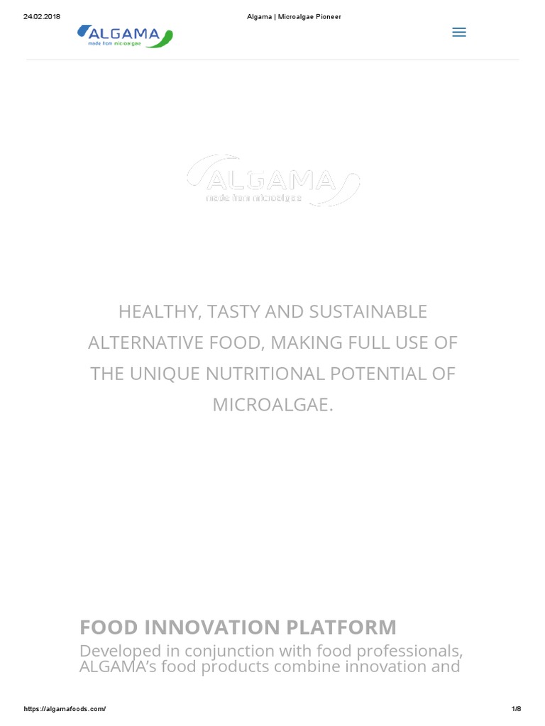 Algama - Microalgae Pioneer | PDF | Food Security | Foods
