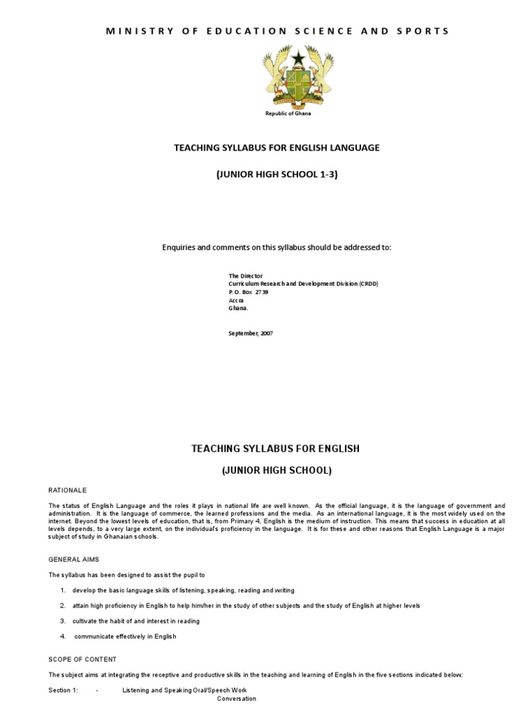 English Language Jhs 1-3 | PDF | Verb | Educational Assessment