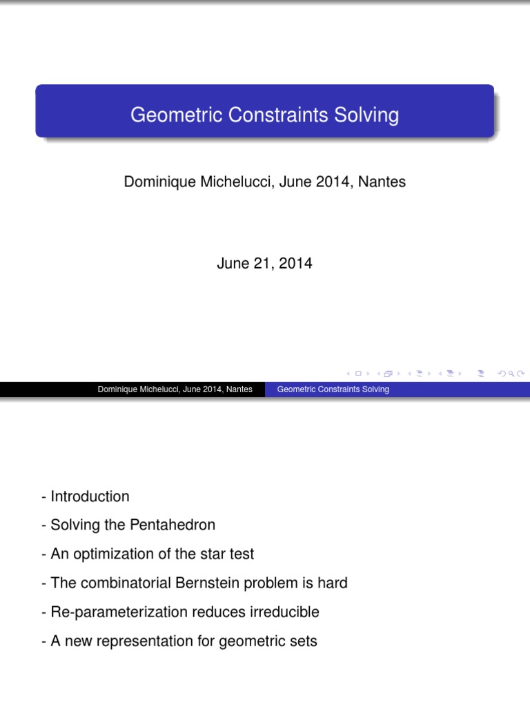 Geometric Constraint Solving | PDF | Polytopes | Convex Geometry