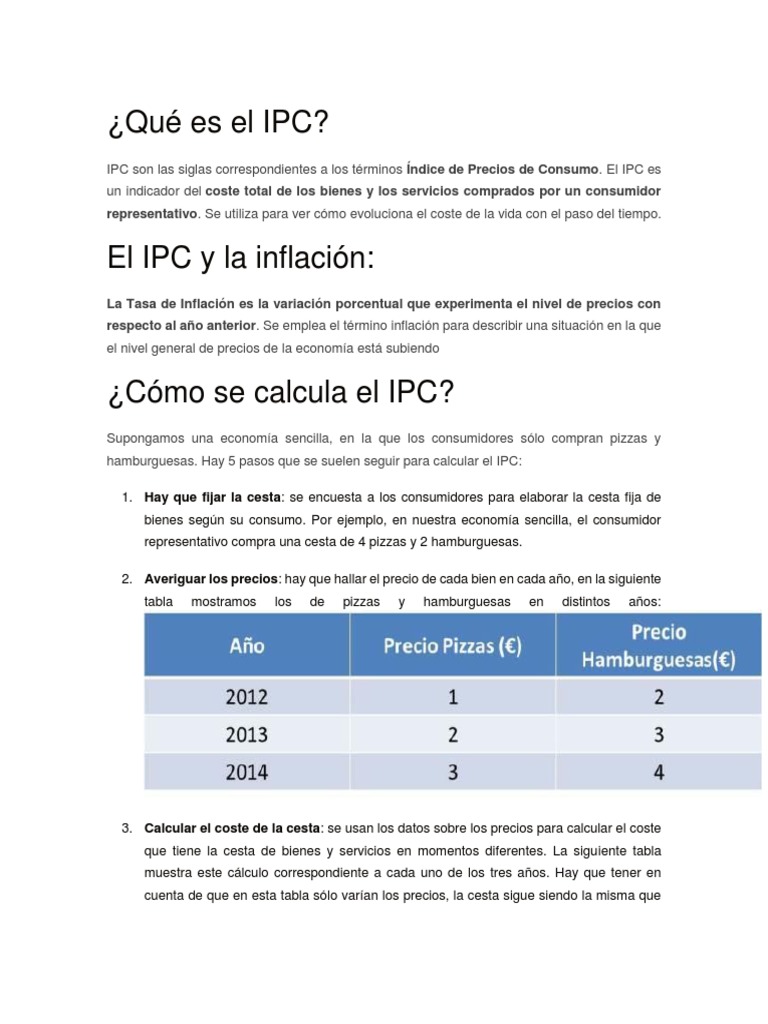 Qué Es El IPC | PDF | Índice de precios al consumidor | Inflación