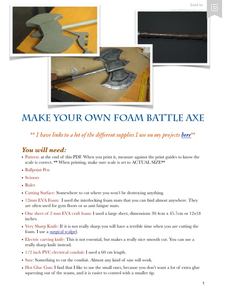 Battle Axe Pattern Revised Jan 2018 | PDF | Paint | Adhesive