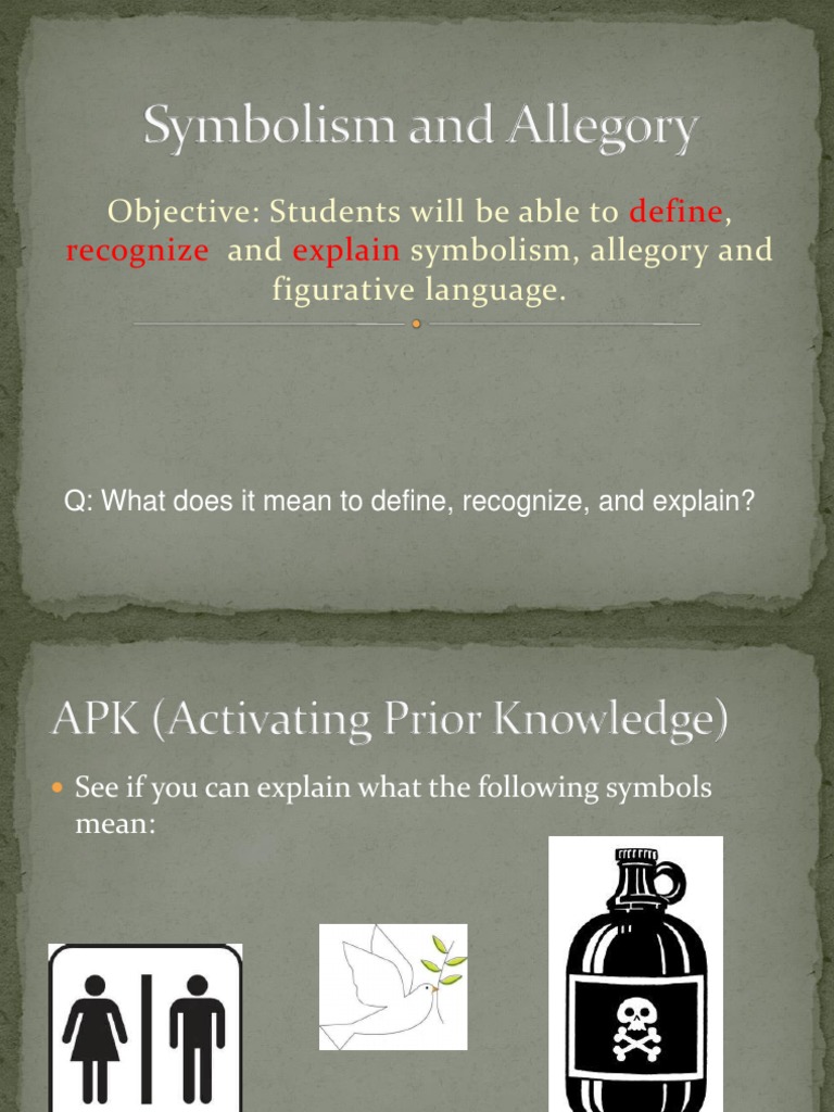 symbolism and allegory ppt | Allegory | Symbols