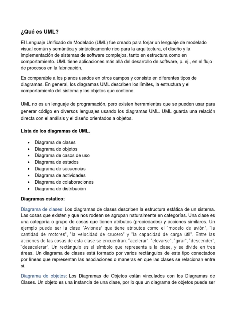 ¿Qué Es UML?: Lista de Los Diagramas de UML | PDF | Caso de uso ...