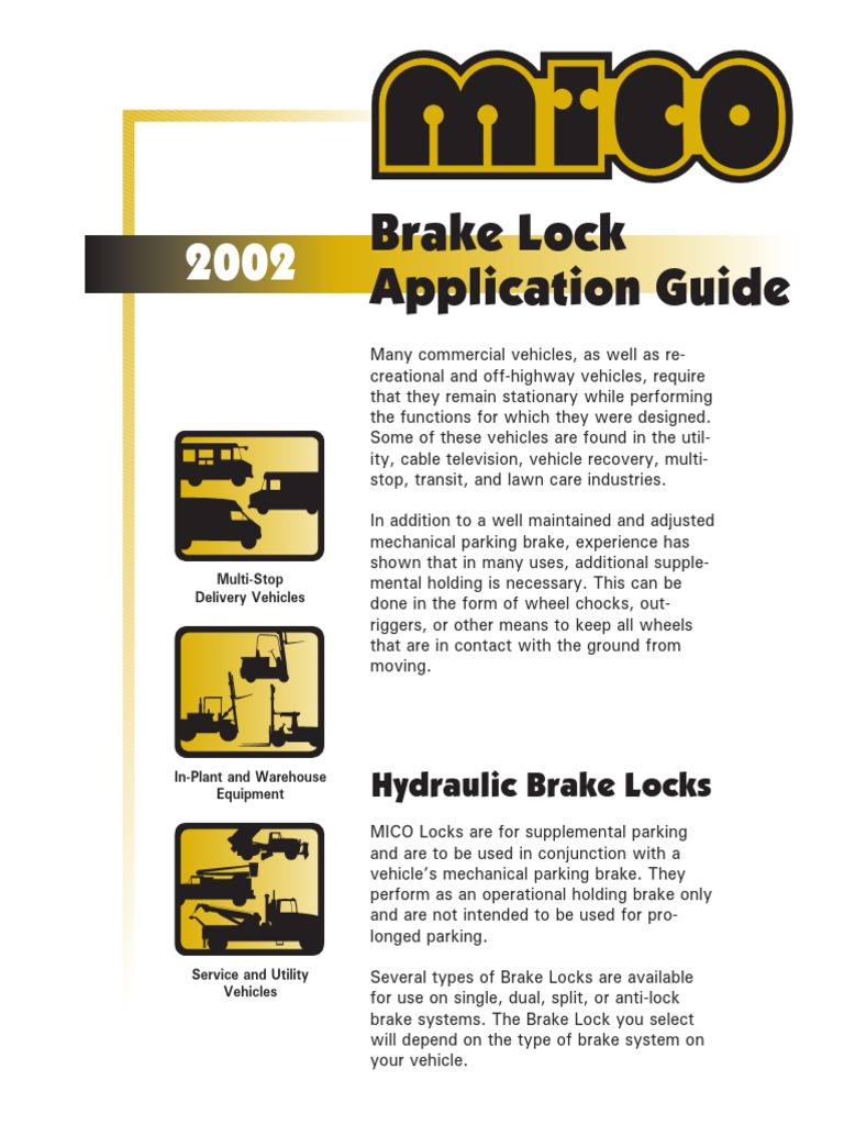 Mico - Brake Locks - 2002 Product Application Guide | Anti Lock Braking ...