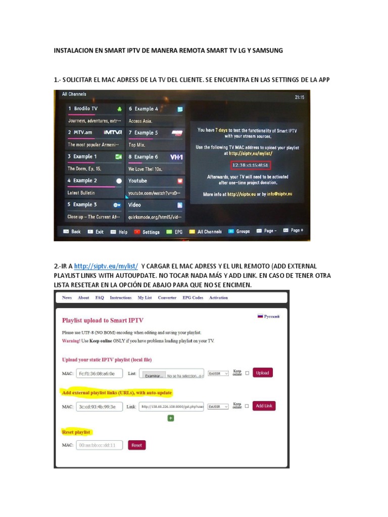 Tutoriales de Instalacion en Smart Iptv Ss Iptv Gse Smart Iptv Pro y VLC | PDF