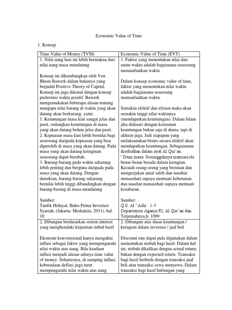 Economic Value of Time | PDF