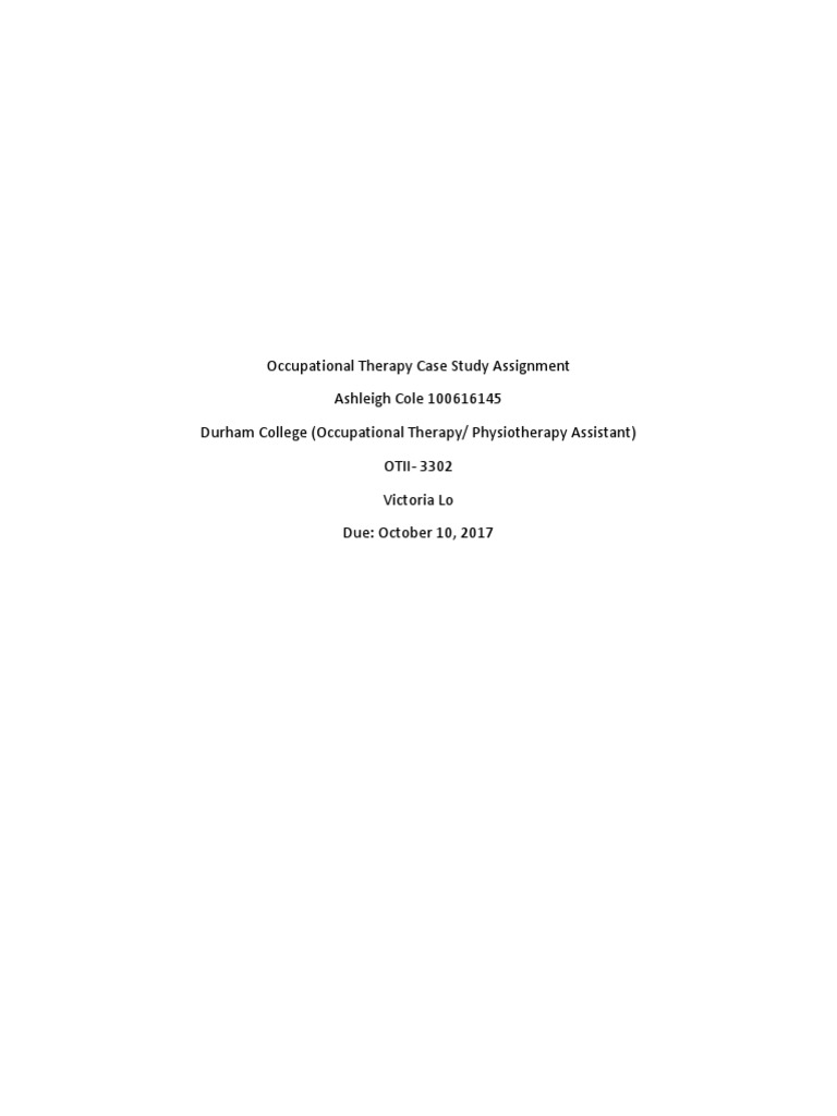 Occupational Therapy Case Study Assignment | Download Free PDF ...