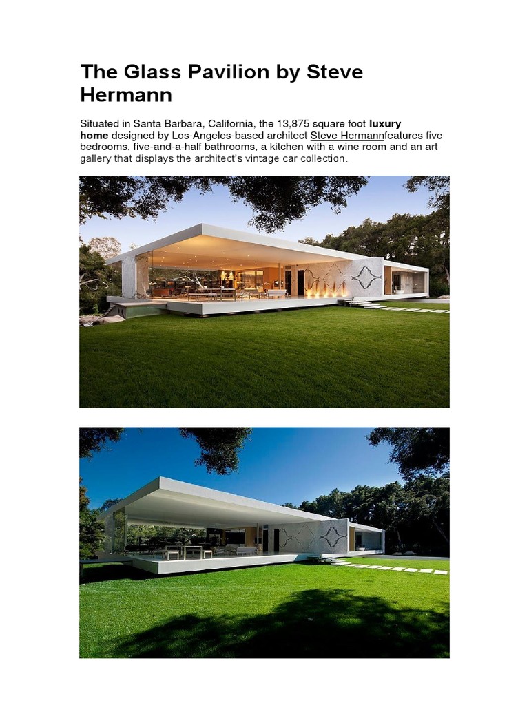 The Glass Pavilion by Steve Hermann: Luxury Home | PDF | Art Media ...