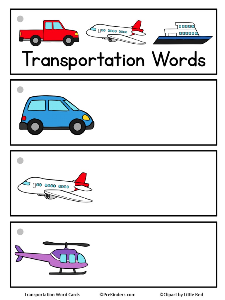 Transportation Word Cards | PDF
