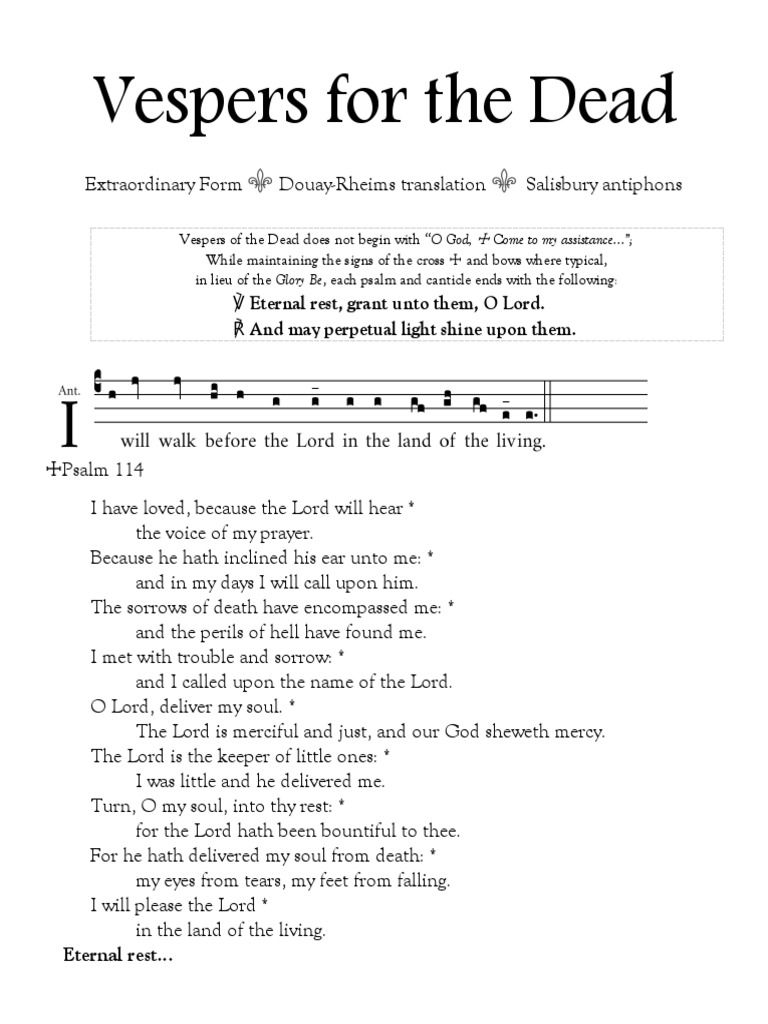 Vespers For The Dead ExtForm PDF | PDF | Jesus | Religious Behaviour ...