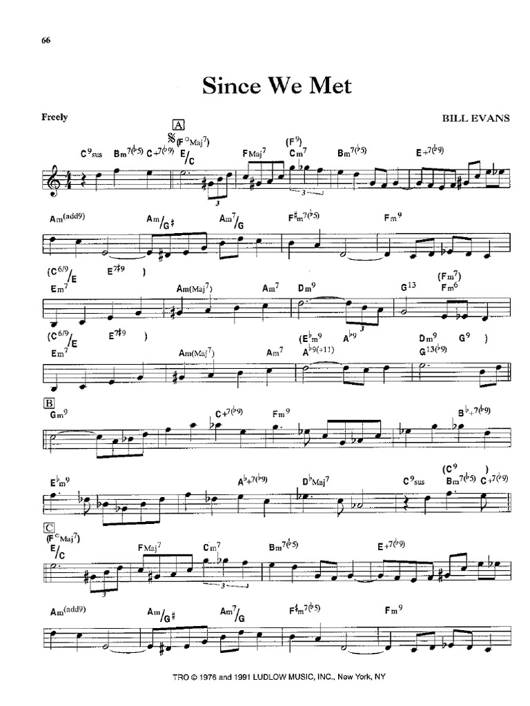 Since We Met (Bill Evans) | PDF