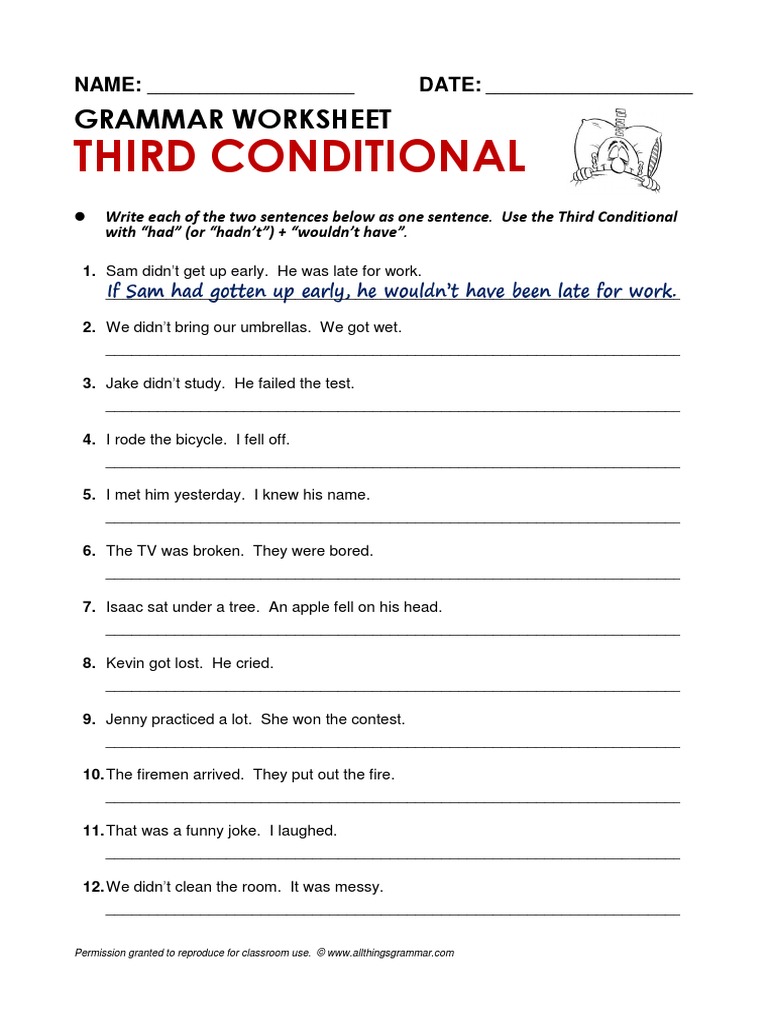 Third Conditional Worksheet (Rewrite) | PDF