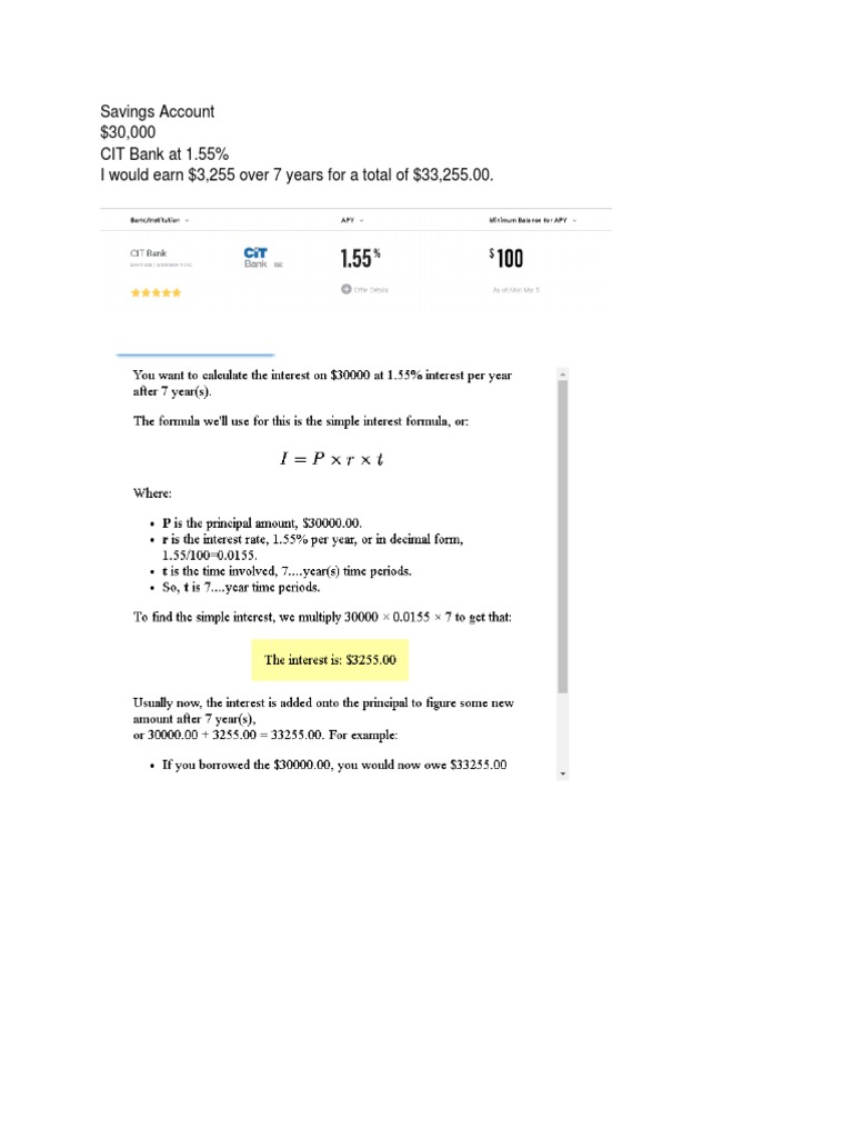 Savings Account | PDF