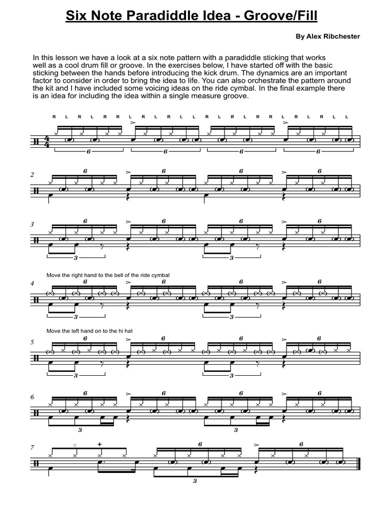 Six Note Pattern1 | PDF | Musical Instruments | Percussion Instruments