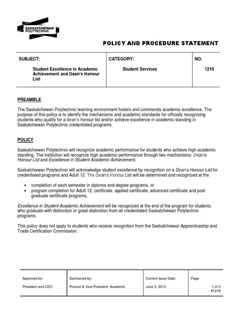 Policy and Procedure Statement | PDF | Academic Certificate | Academic ...