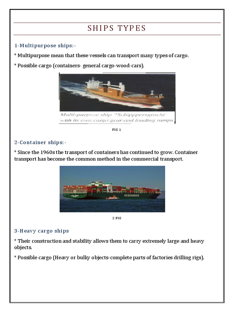 Ships Types | PDF | Ships | Shipping