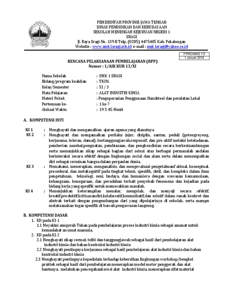 RPP Kls XI Tekim | PDF