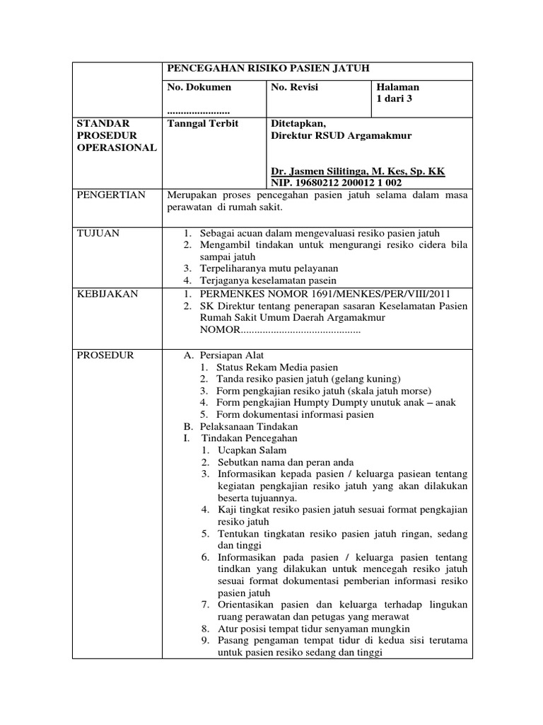 Pencegahan Risiko Pasien Jatuh | PDF